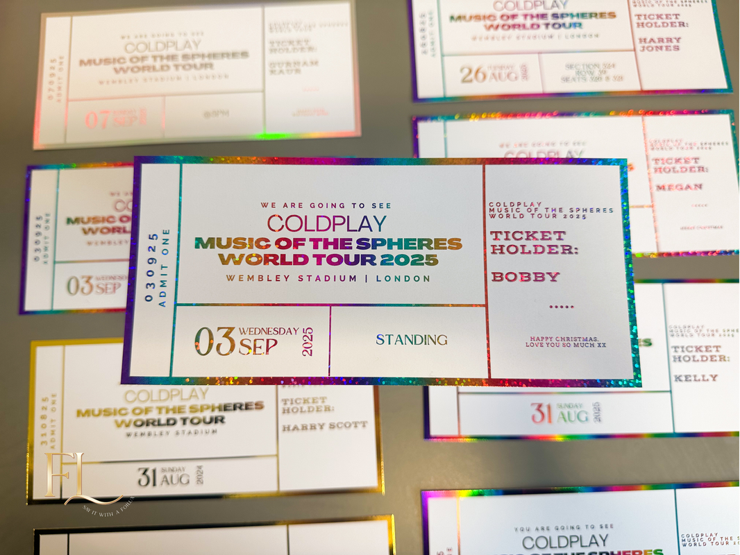 Fully Personalised Foil Tickets – Foilux
