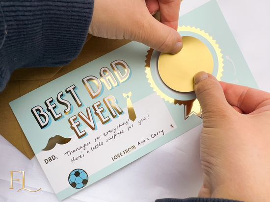 Personalise at Home Scratch card Gift Reveal | Father's Day 'Best Dad ...